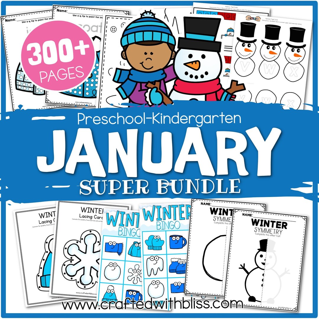 January Preschool-kindergarten Bundle, January Kindergarten Activities ...