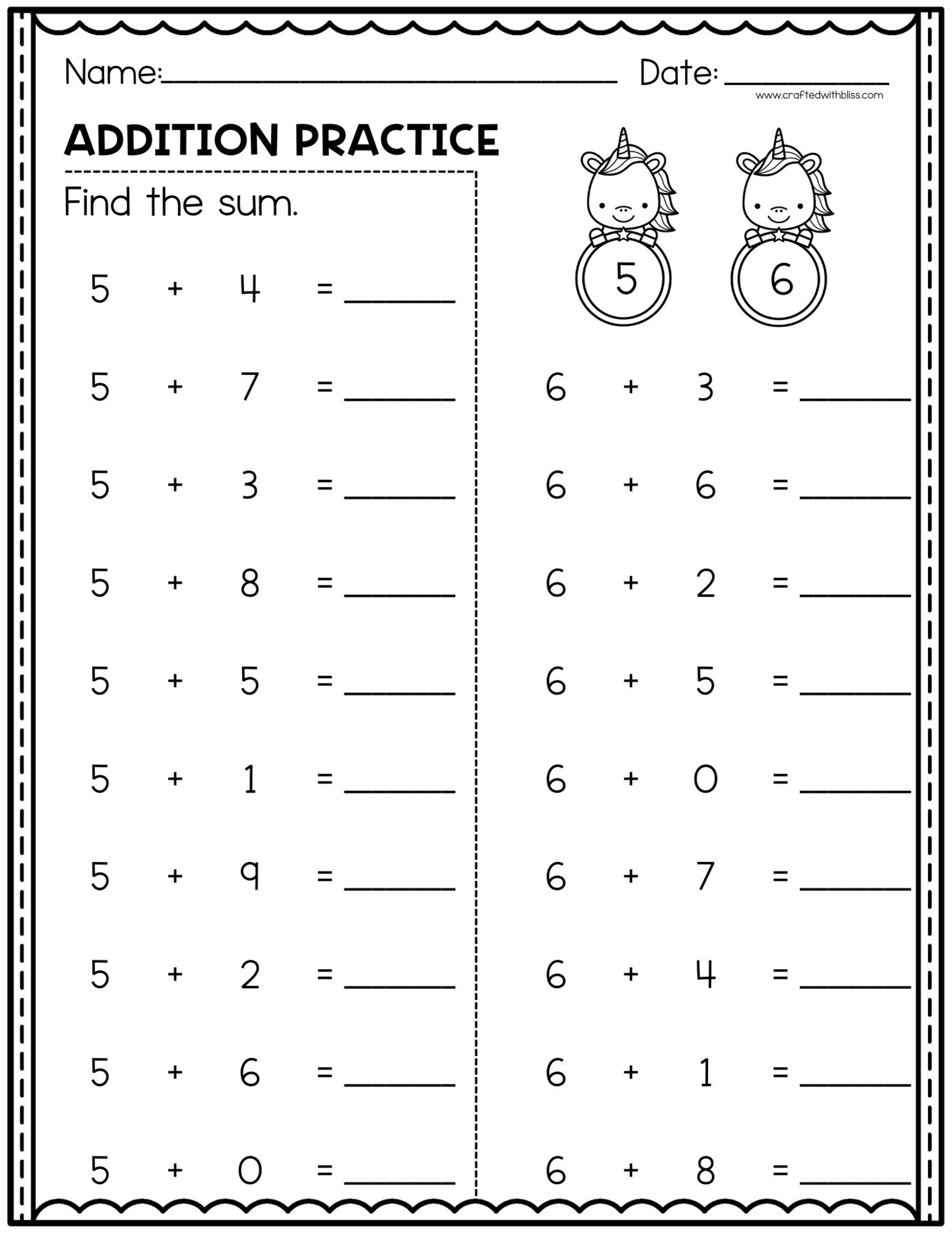 Math Addition Facts K-1 Practice Pages | Homework | Morning Work | Math ...