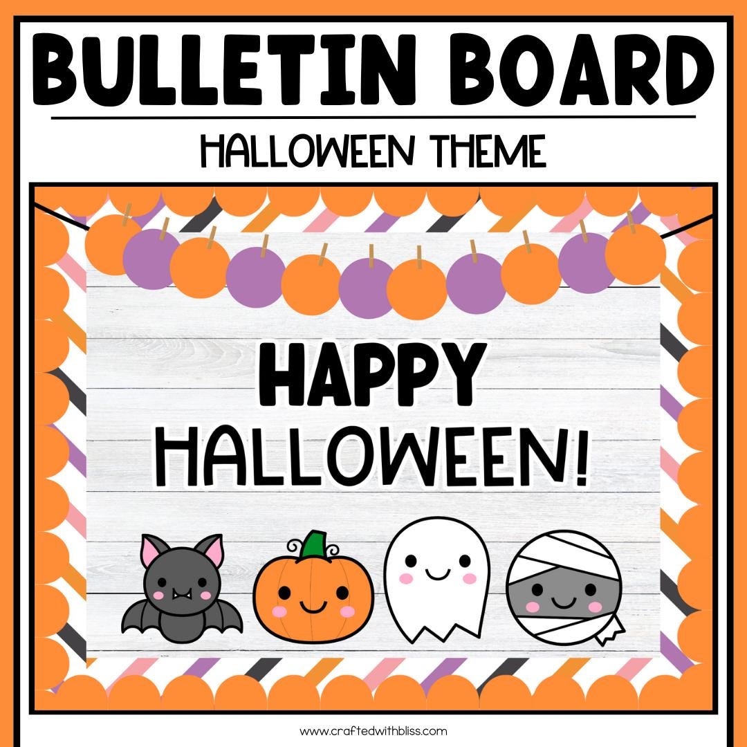 Halloween Bulletin Board Kit Ghost Boo - Etsy