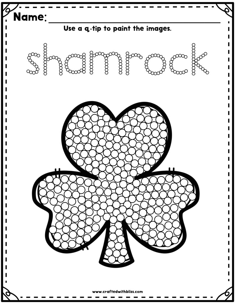 Q-tip Painting St. Patrick's Day Craft - Etsy