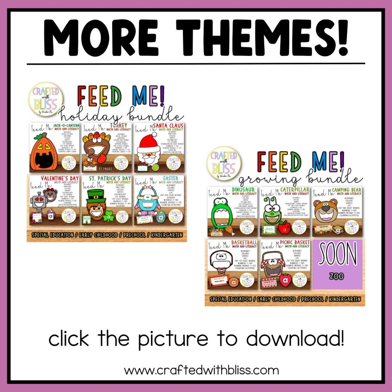 Feed the Zoo Animals Zoo Theme Feed the Animals Literacy Center Math ...
