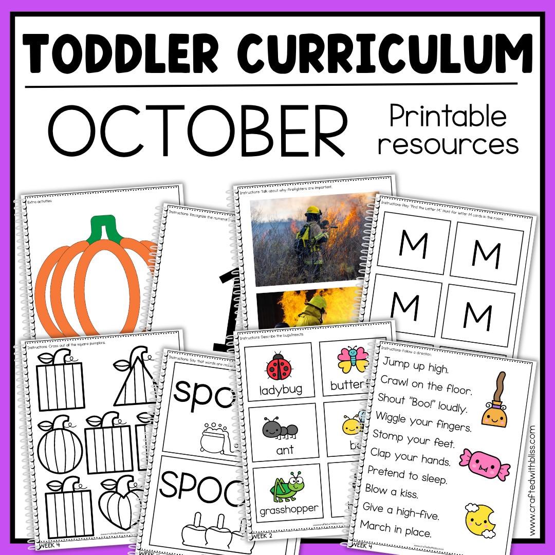 October Toddler Curriculum Activities and Printable 2-3 Yo Homeschool ...