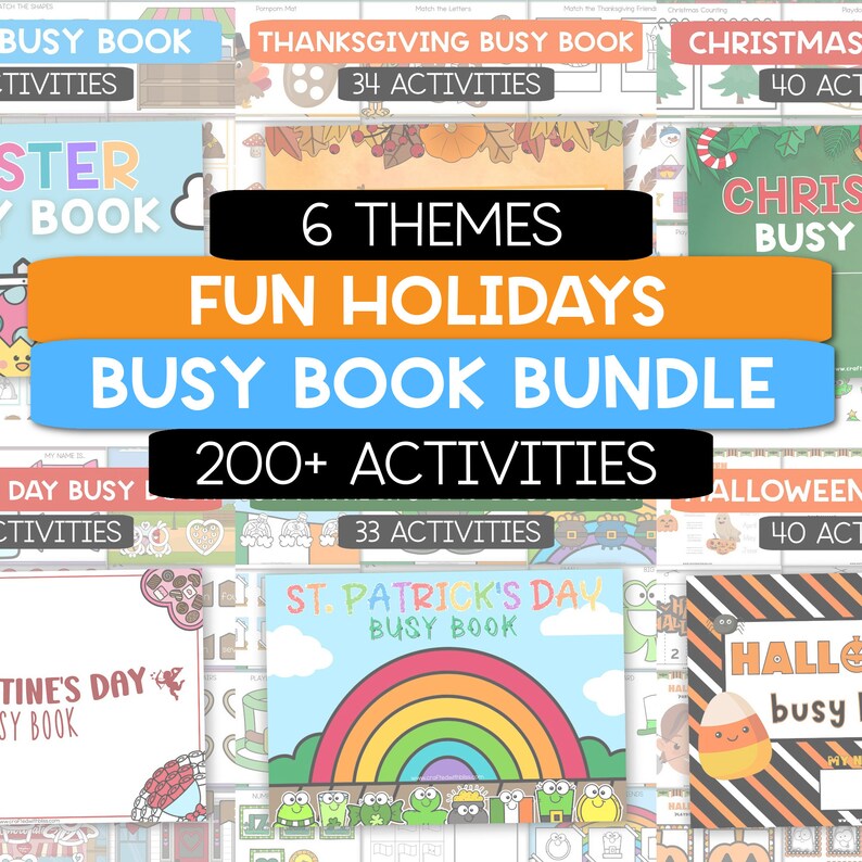 Holidays Busy Book Binder Quiet Adapted Book Learning Folder Center ...