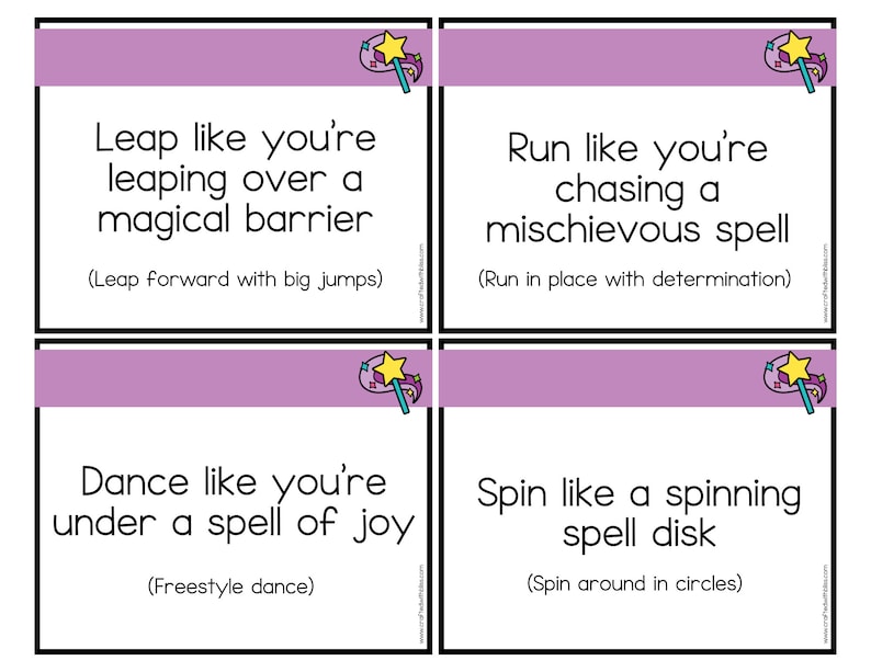 Wizard Says | Fun Magical Movement Cards Ice Breaker Gross Motor Game ...