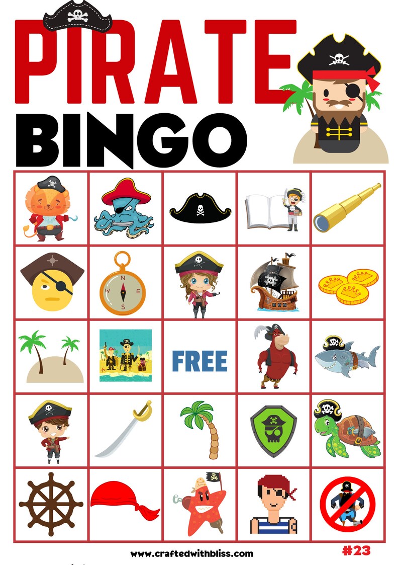 30 Pirate Bingo Birthday Game | Pirate Classroom Game - Etsy
