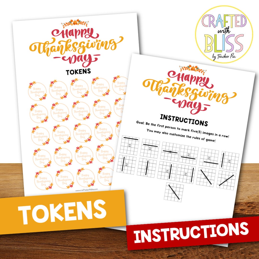 50 Thanksgiving Bingo Cards 5x5 Thanksgiving Bingo Game - Etsy