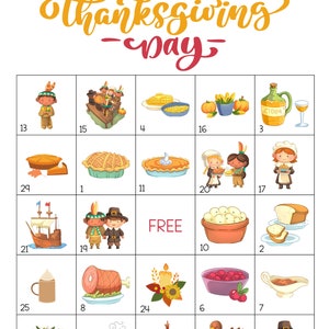 50 Thanksgiving Bingo Cards 5x5 Thanksgiving Bingo Game - Etsy