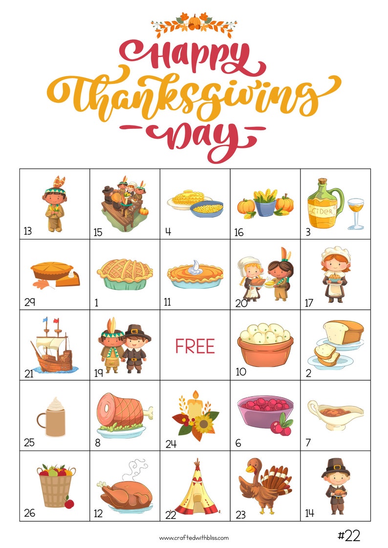 50 Thanksgiving Bingo Cards 5x5 Thanksgiving Bingo Game - Etsy