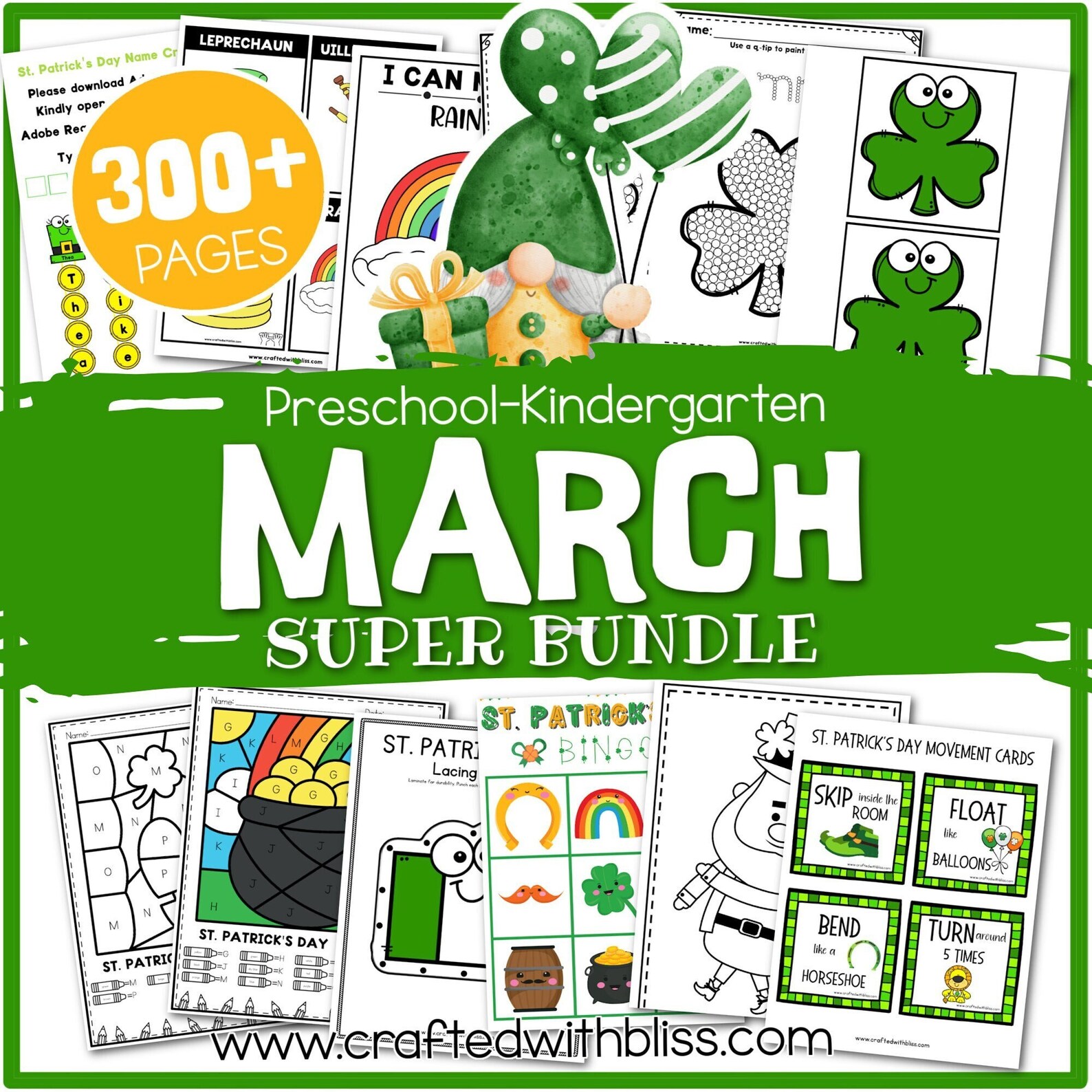 March Preschool-kindergarten Bundle, St. Patrick's Day Kindergarten ...