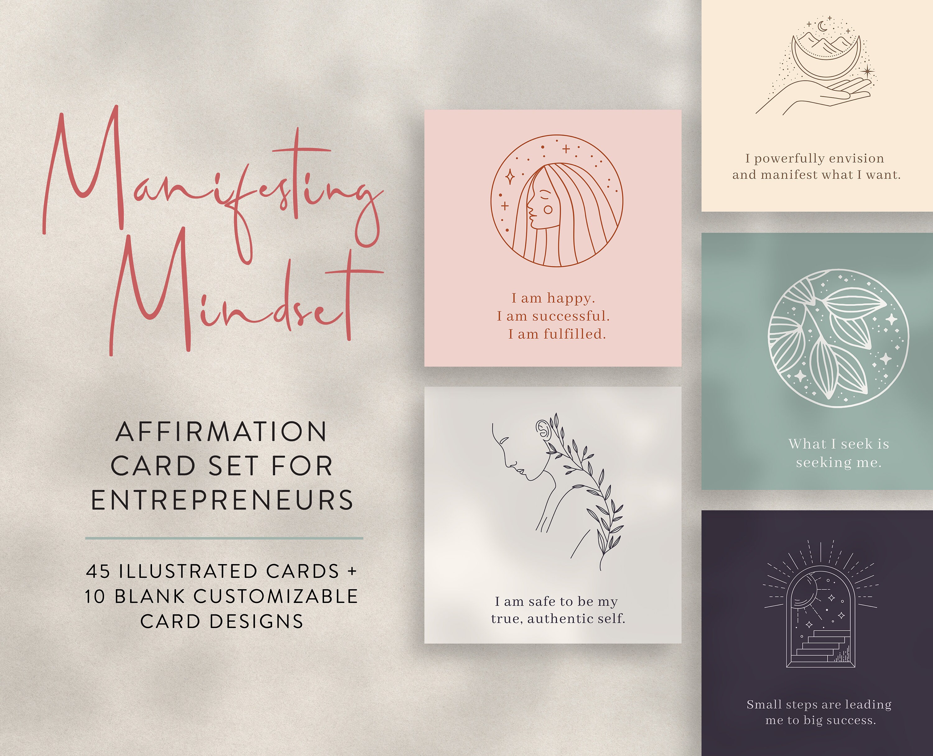 Manifesting Mindset Printable Affirmation Cards - Etsy UK