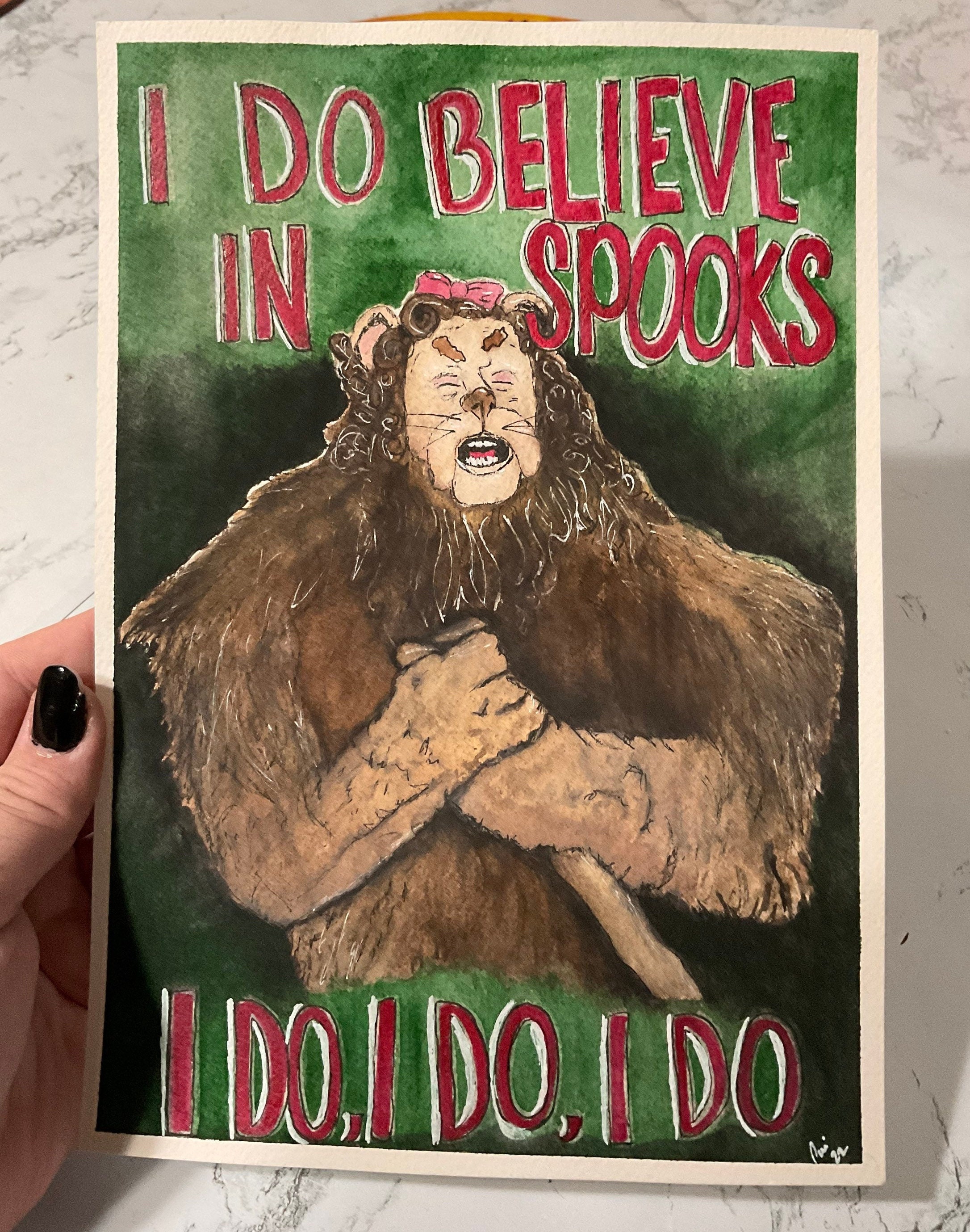 Wizard of Oz Cowardly Lion Art Print - Etsy