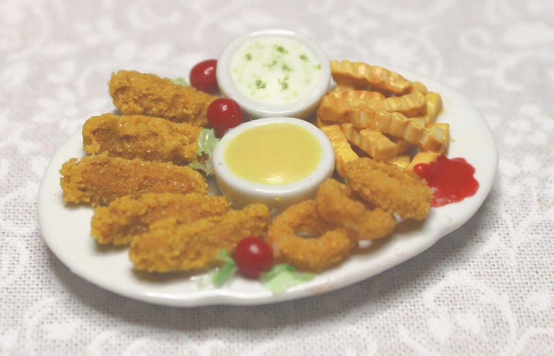 New! Sampler Platter; 1:12 Scale; One-inch Scale; Chicken Tenders ...