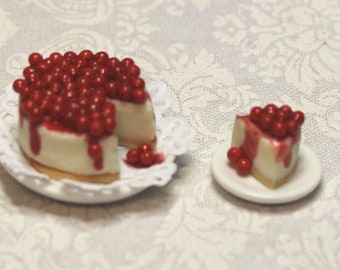 Miniature Cherry Cheesecake Dollhouse 1:12 Scale - Etsy