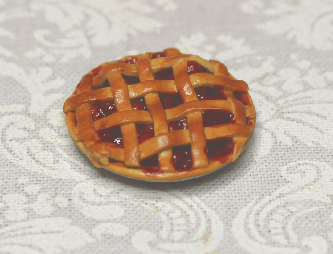 Cherry Pie With Lattice Crust, 1:12 Scale, One-inch Scale, Whole Cherry Pie, Realistic, Handmade ...