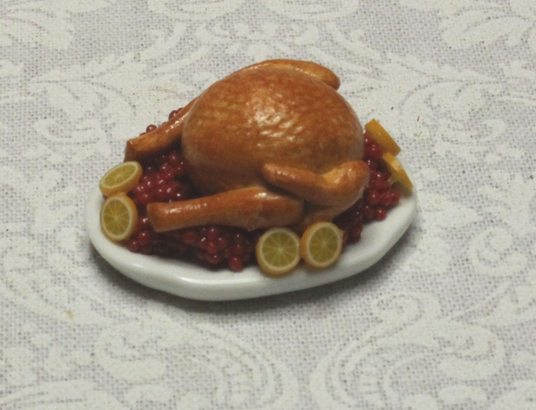 Half-scale Turkey With Cranberries; 1:24 Scale; Thanksgiving Dinner ...