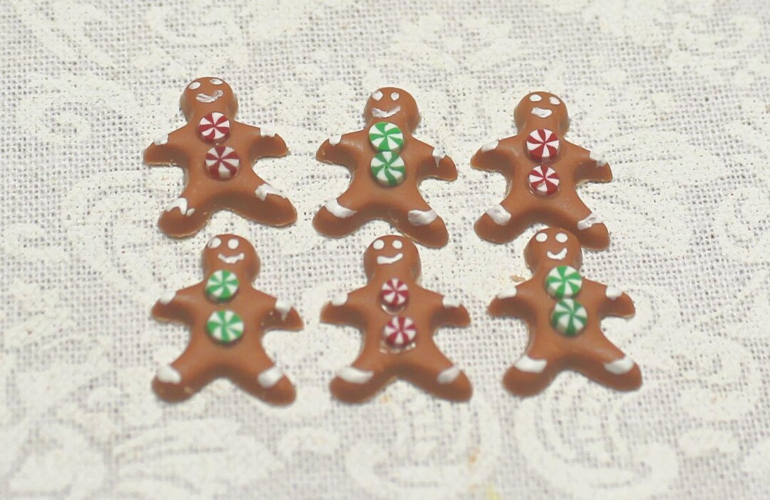 Candy Gingerbread Men; One-inch Scale; 1:12 Scale; Half a Dozen; Candy ...