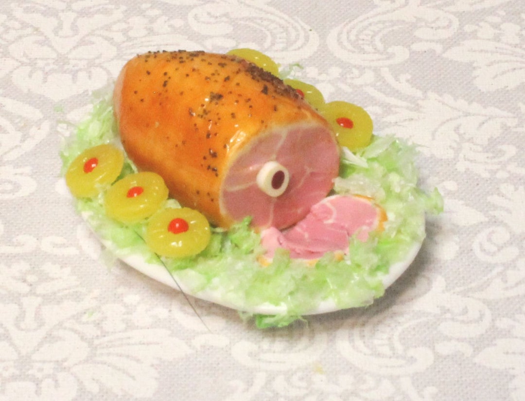 Baked Ham Platter; 1:12 Scale; One Inch Scale; Pineapple Garnish ...