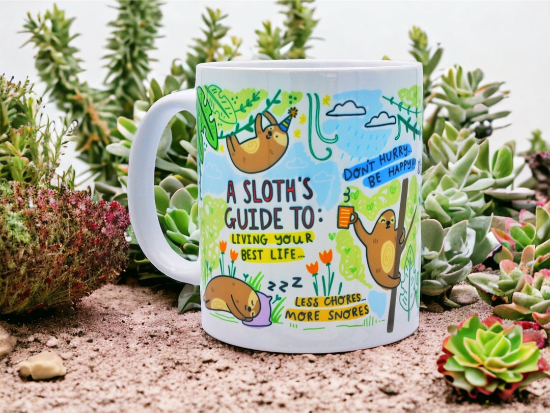 SLOTH’S Guide Mug, Sloth Mug, Funny Mug, Sloth Gift Set, Birthday Gift ...