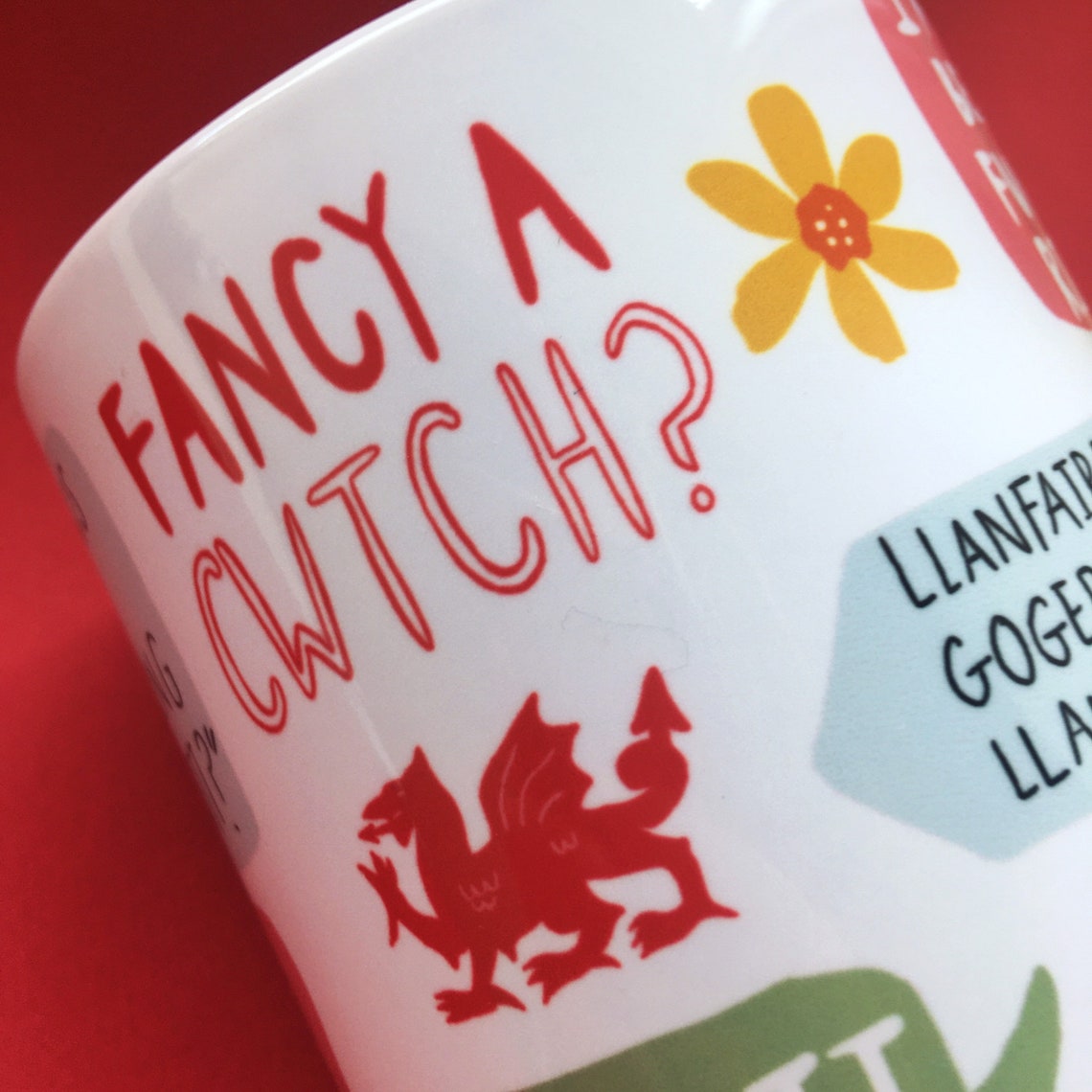 Wales Mug Welsh dragon Welsh gift Cymraeg Diolch Cwtch | Etsy