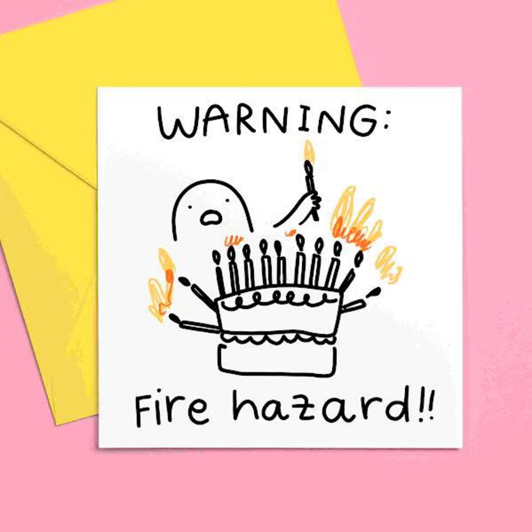 FIRE HAZARD Birthday Card, Funny Birthday Card, Birthday Sister ...