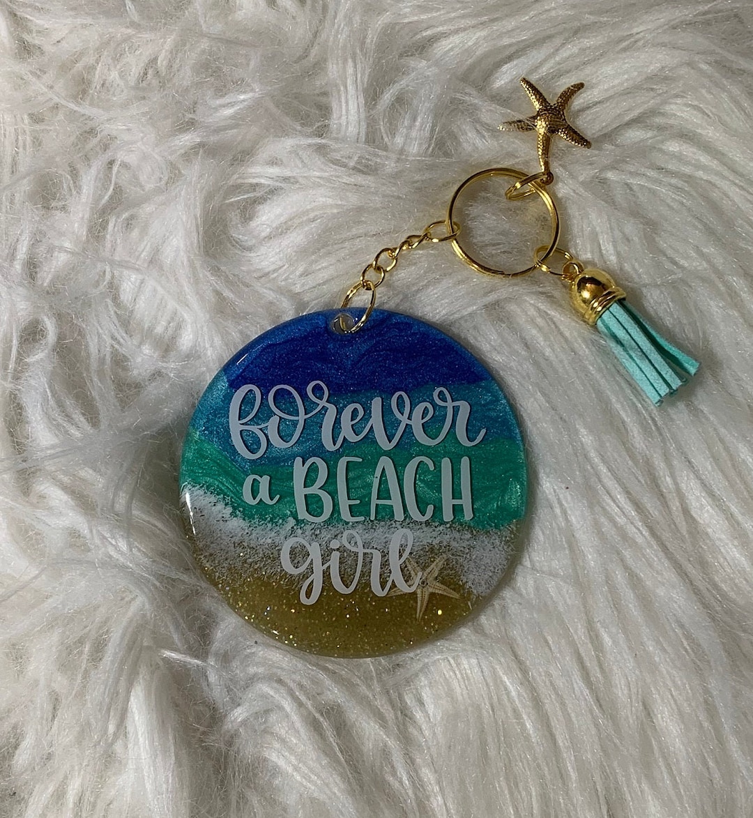 Beach Keychain | Ocean Theme Keychain | Beach Lover Gift | Custom ...