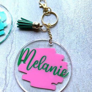 Personalized Acrylic Keychain | Paint Splash Keychain | Brush Stroke ...