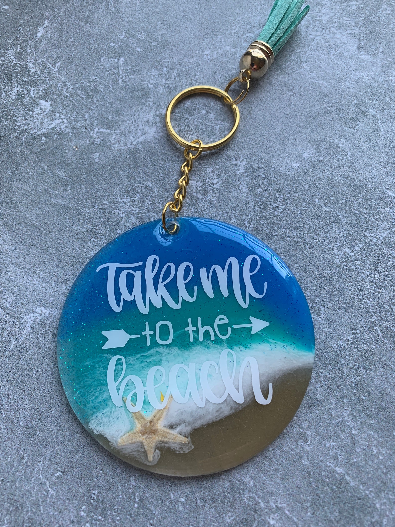 Beach Keychain Ocean Theme Keychain Beach Lover Gift - Etsy