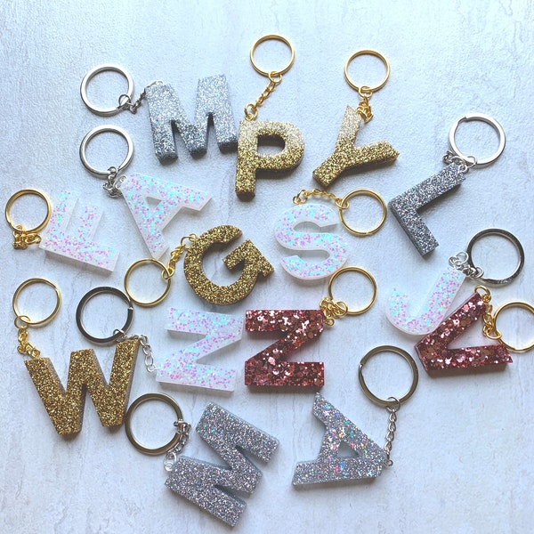 Initial Keychain - Etsy