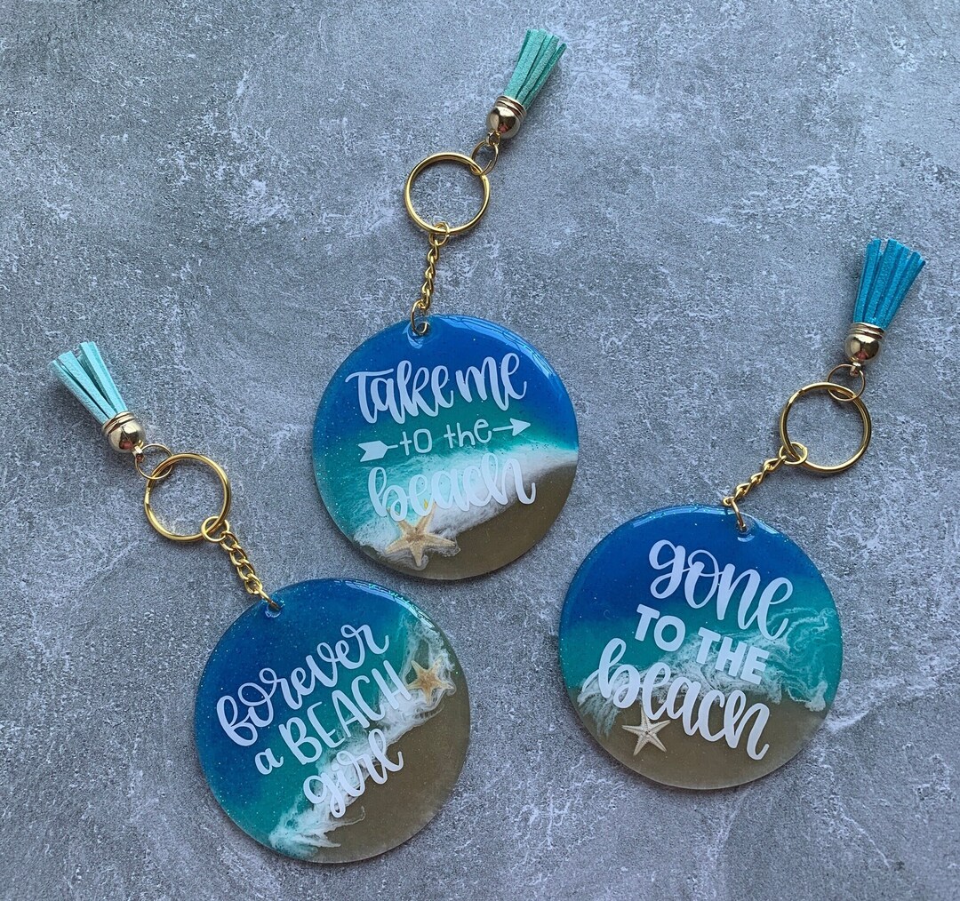 Beach Keychain Ocean Theme Keychain Beach Lover Gift - Etsy