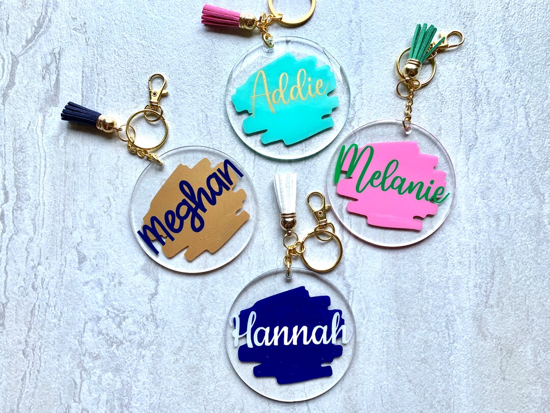 Personalized Acrylic Keychain | Paint Splash Keychain | Brush Stroke ...
