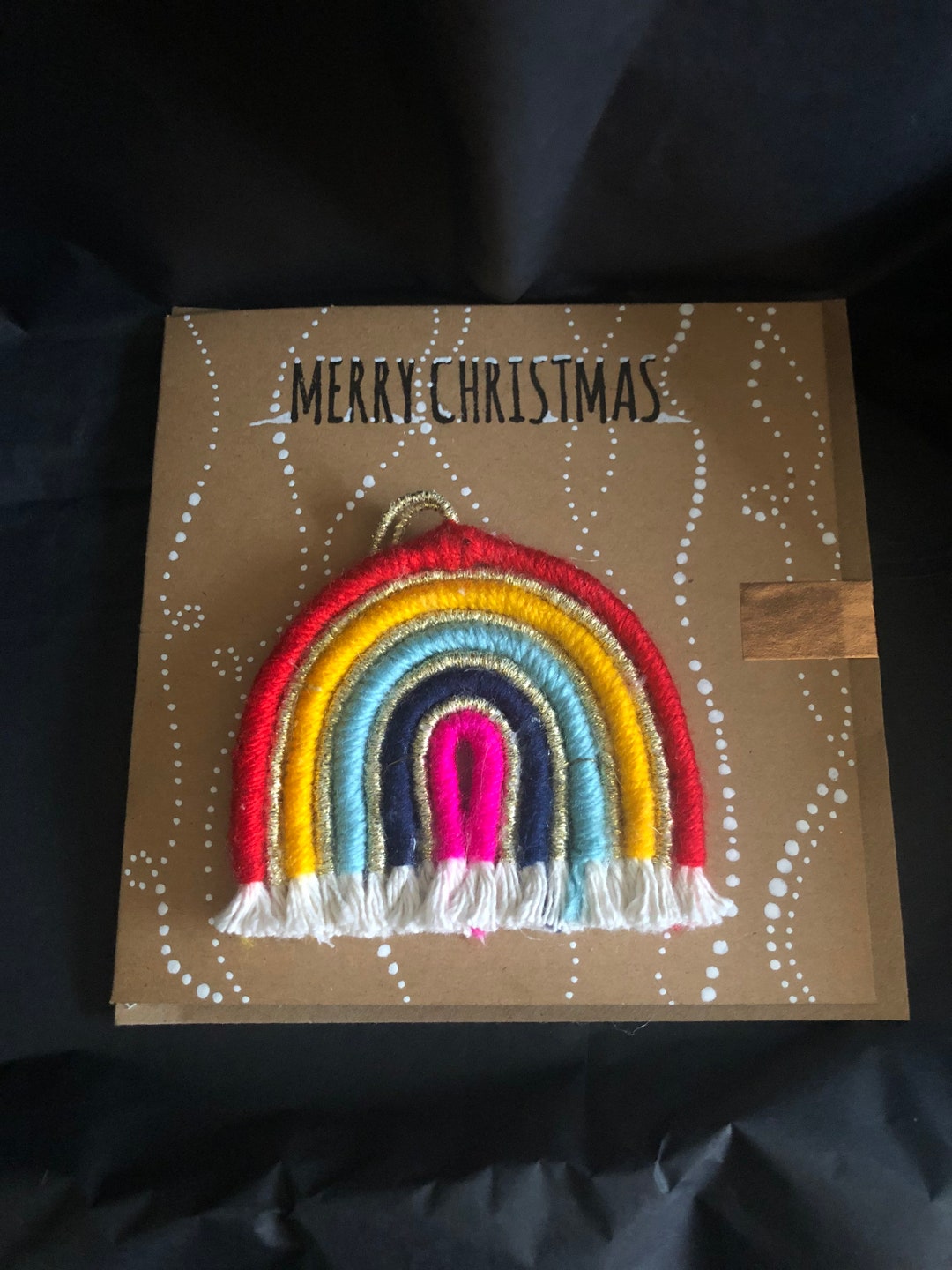 Macrame Christmas Cards With Hanging Gift - Etsy