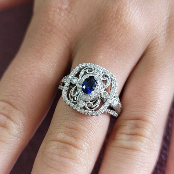 Sapphire filigree ring store