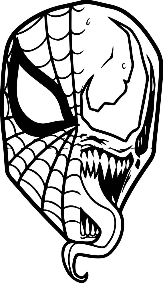 Spiderman and Venom Face Vector Clipart Cut File Spiderman | Etsy