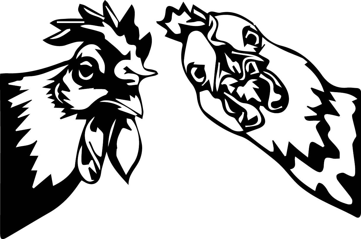Chicken SVG Rooster Silhouette dxf Peeking SVG for Cricut | Etsy