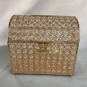 Gold Crystal Money Card Gift Bank Box, Wedding Quinceañera Treasure ...
