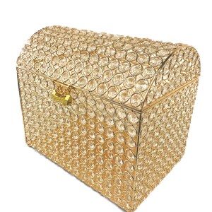 Gold Crystal Money Card Gift Bank Box, Wedding Quinceañera Treasure ...