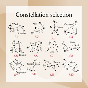 Zodiac Sign Round Velvet Jewellery Box,star Sign Name Jewellery Case ...