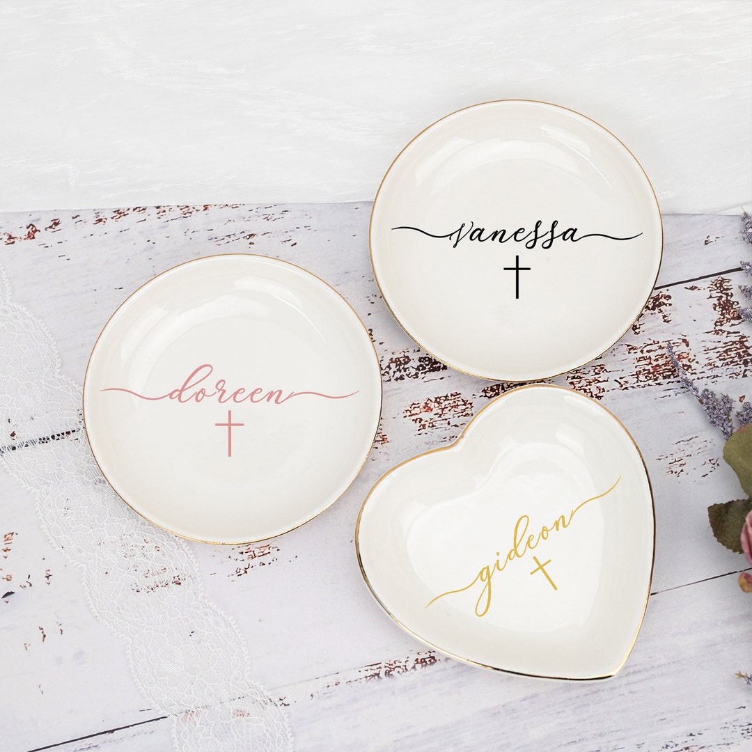 Personalized Baptism Jewelry Dish, Confirmation Girl Jewelry Dish ...