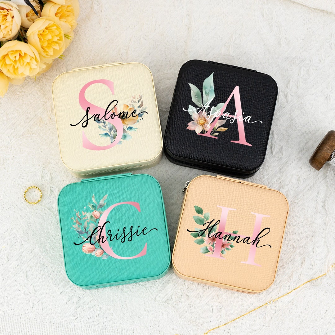 Custom Initial and Name Jewelry Box, Bridesmaid Gift, Personalized ...