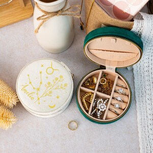 Personalized Constellation Jewelry Box,zodiac Sign Velvet Jewelry Case ...