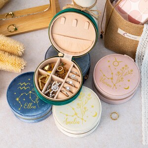 Personalized Constellation Jewelry Box,zodiac Sign Velvet Jewelry Case ...