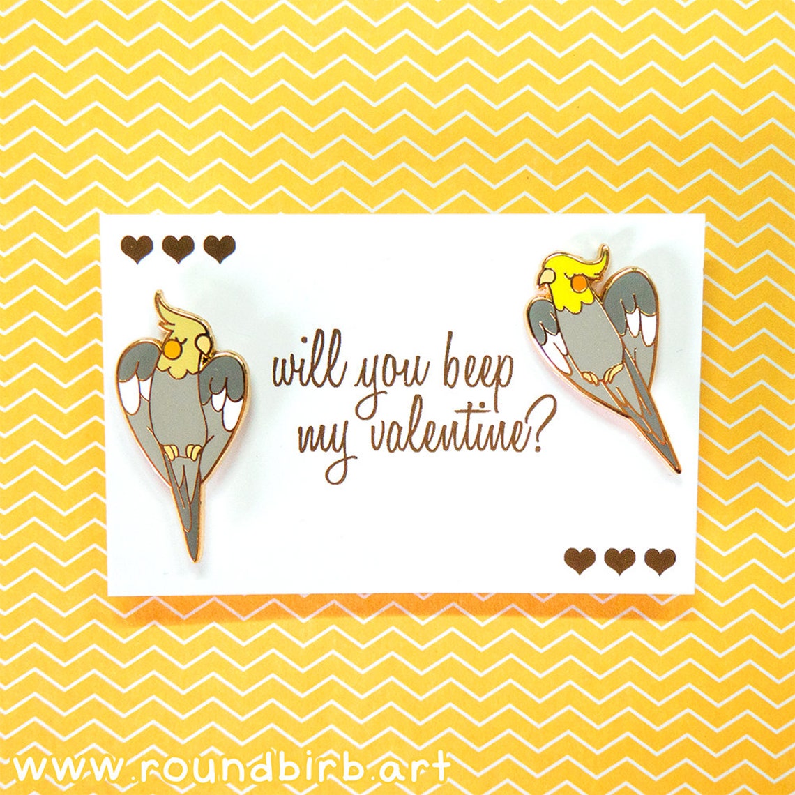 Heart Wings Cockatiel female Hard Enamel Pin | Etsy