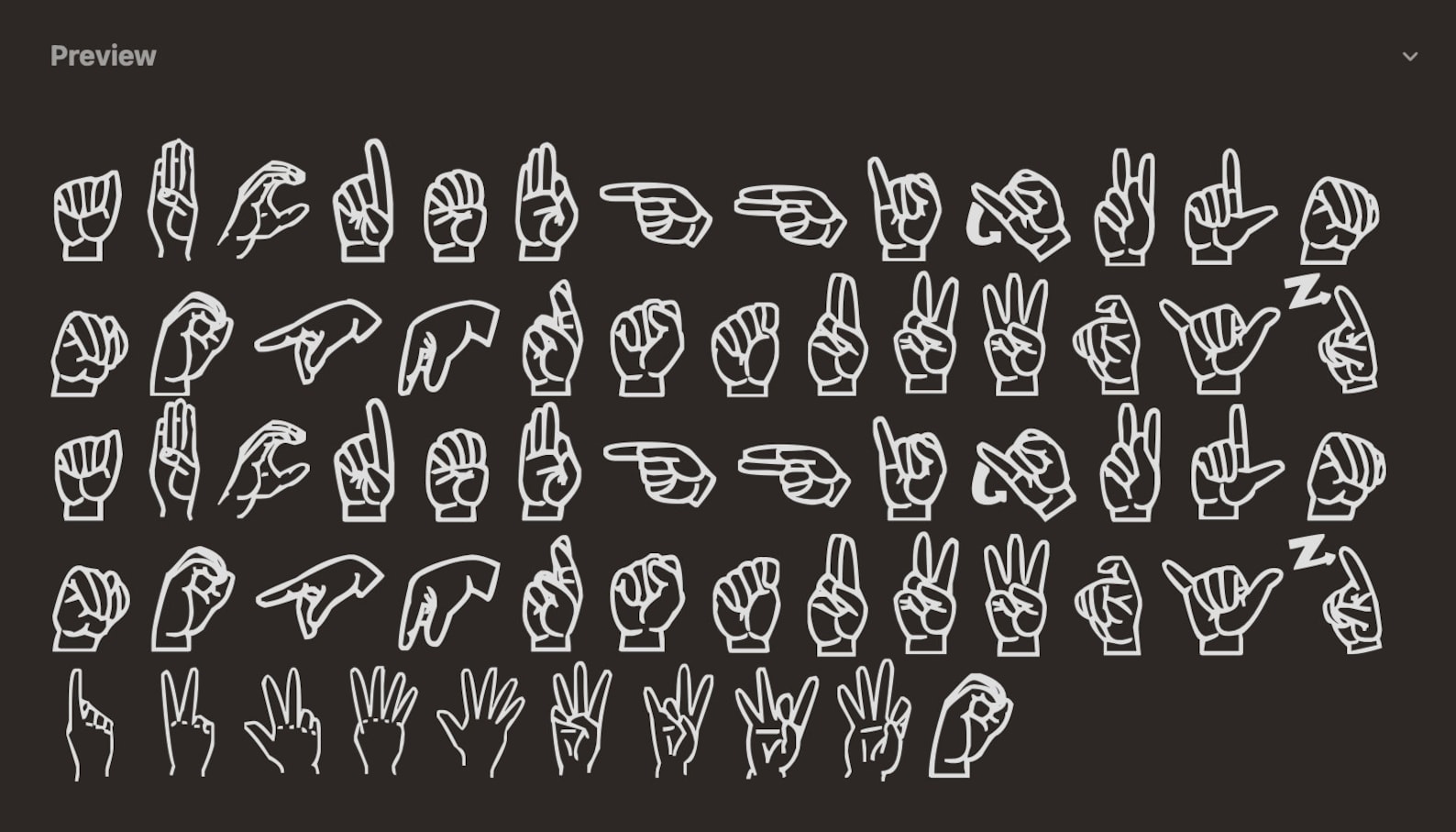 American Sign Language Manual Alphabet Font .ttf - Etsy
