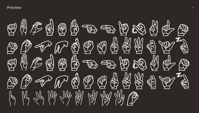 American Sign Language Manual Alphabet Font .ttf - Etsy