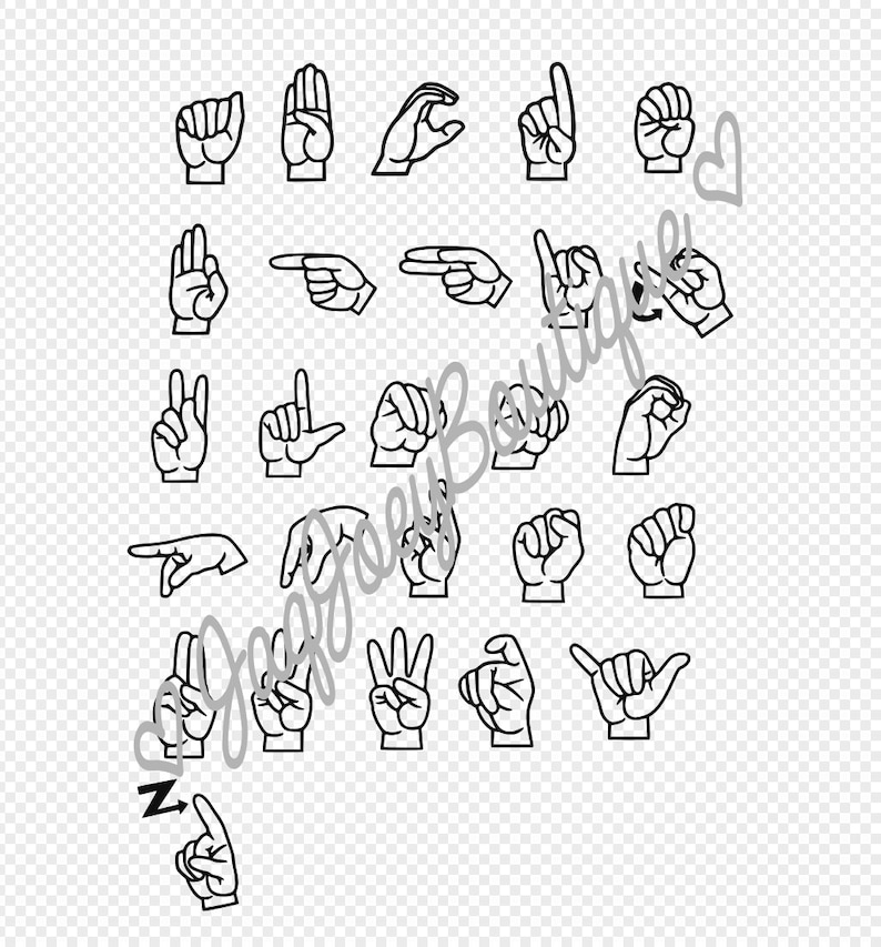 ASL Alphabet SVG; ABC Individual Letters - Etsy