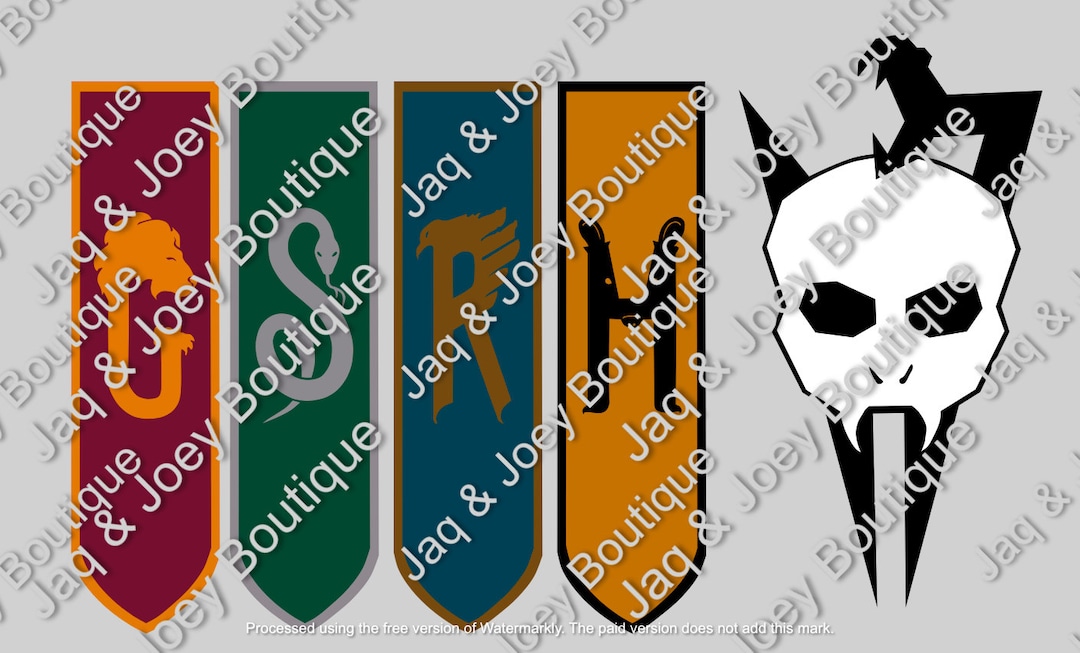 HP and the Cursed Child- All 4 New House Banners and Voldemort Mark - Etsy