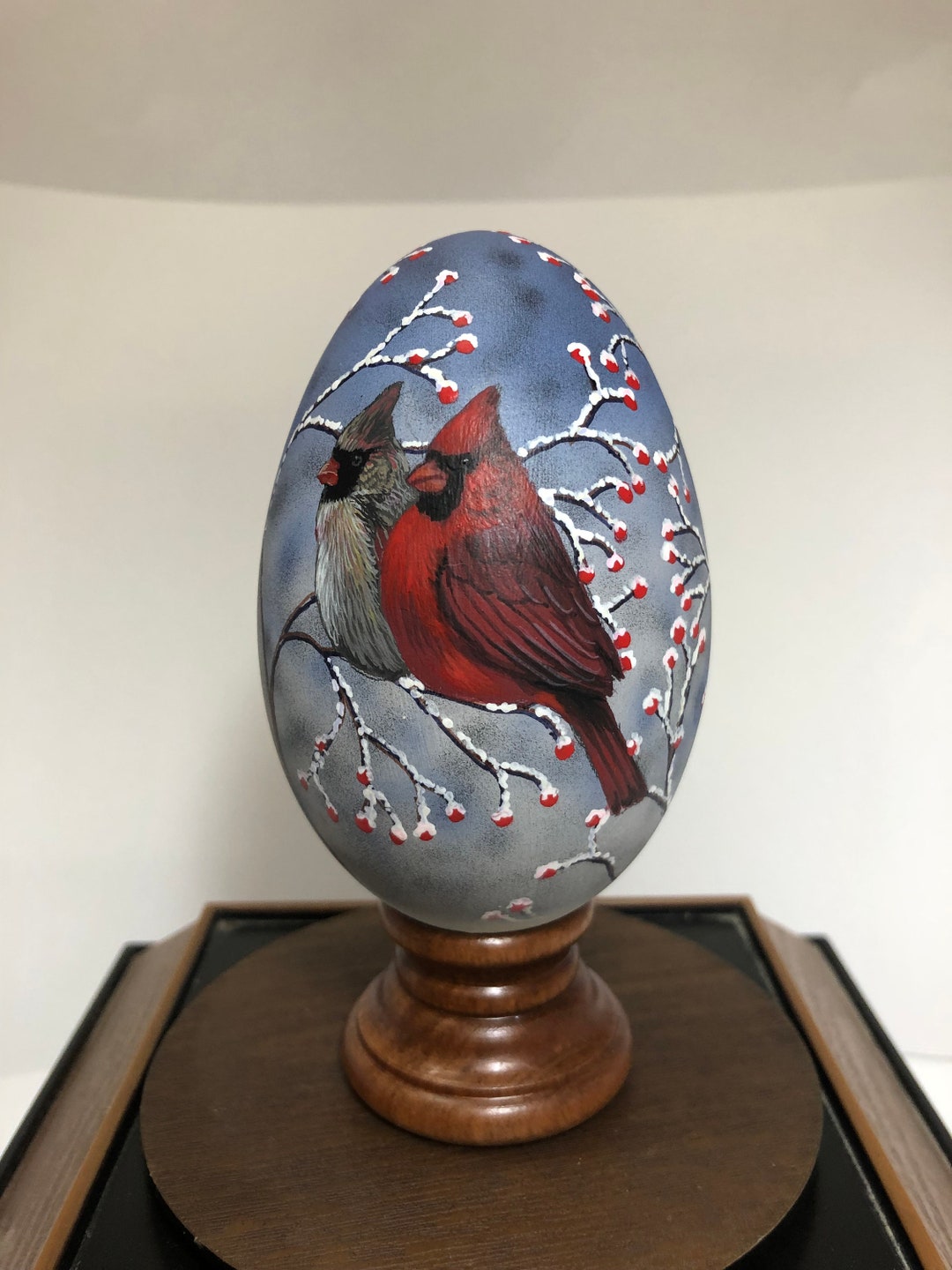 Northern Cardinal Hand Painted Goose Egg. - Etsy