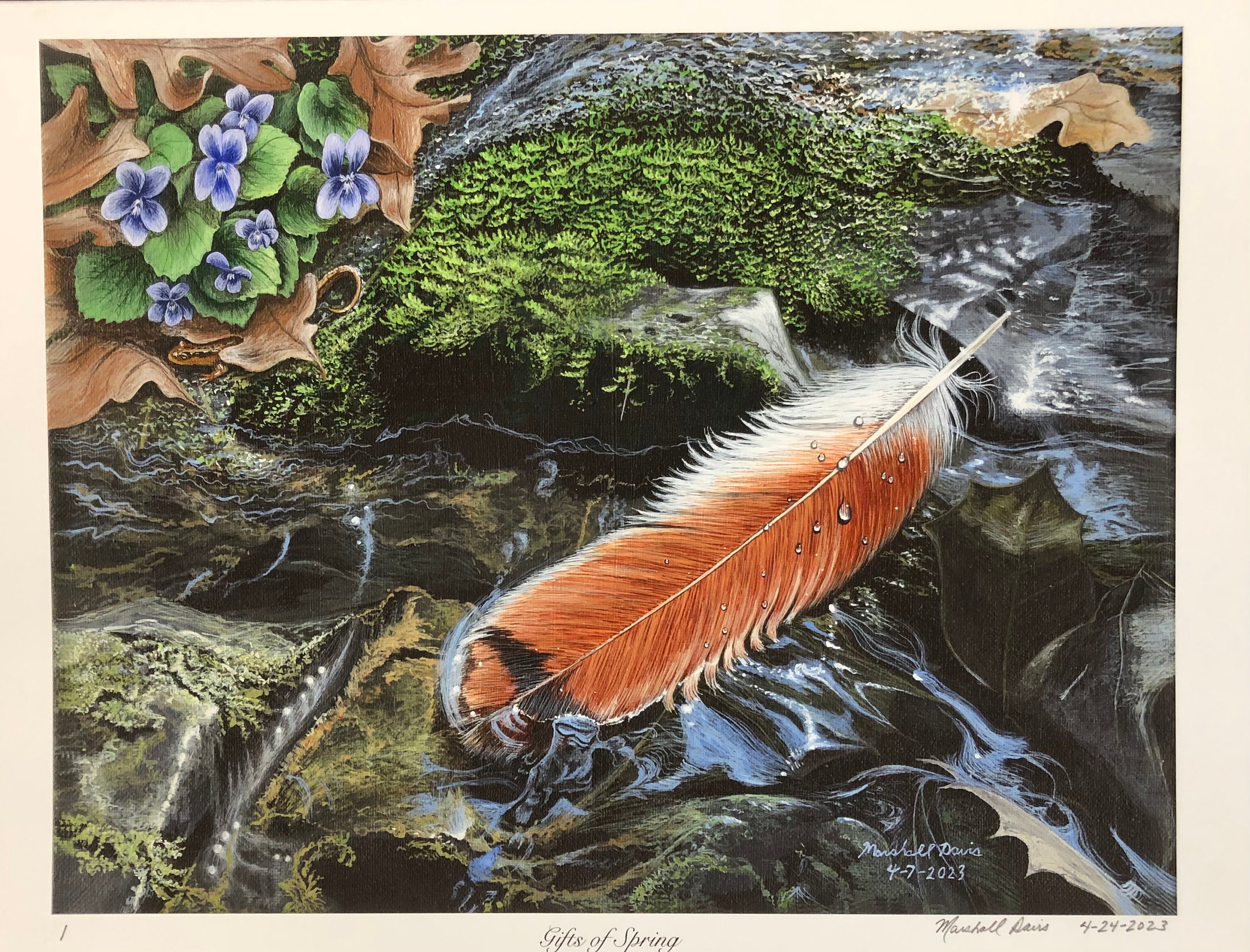Spring, Nature, Red Tailed Hawk, Feather, Flowers, Giclee Print, - Etsy