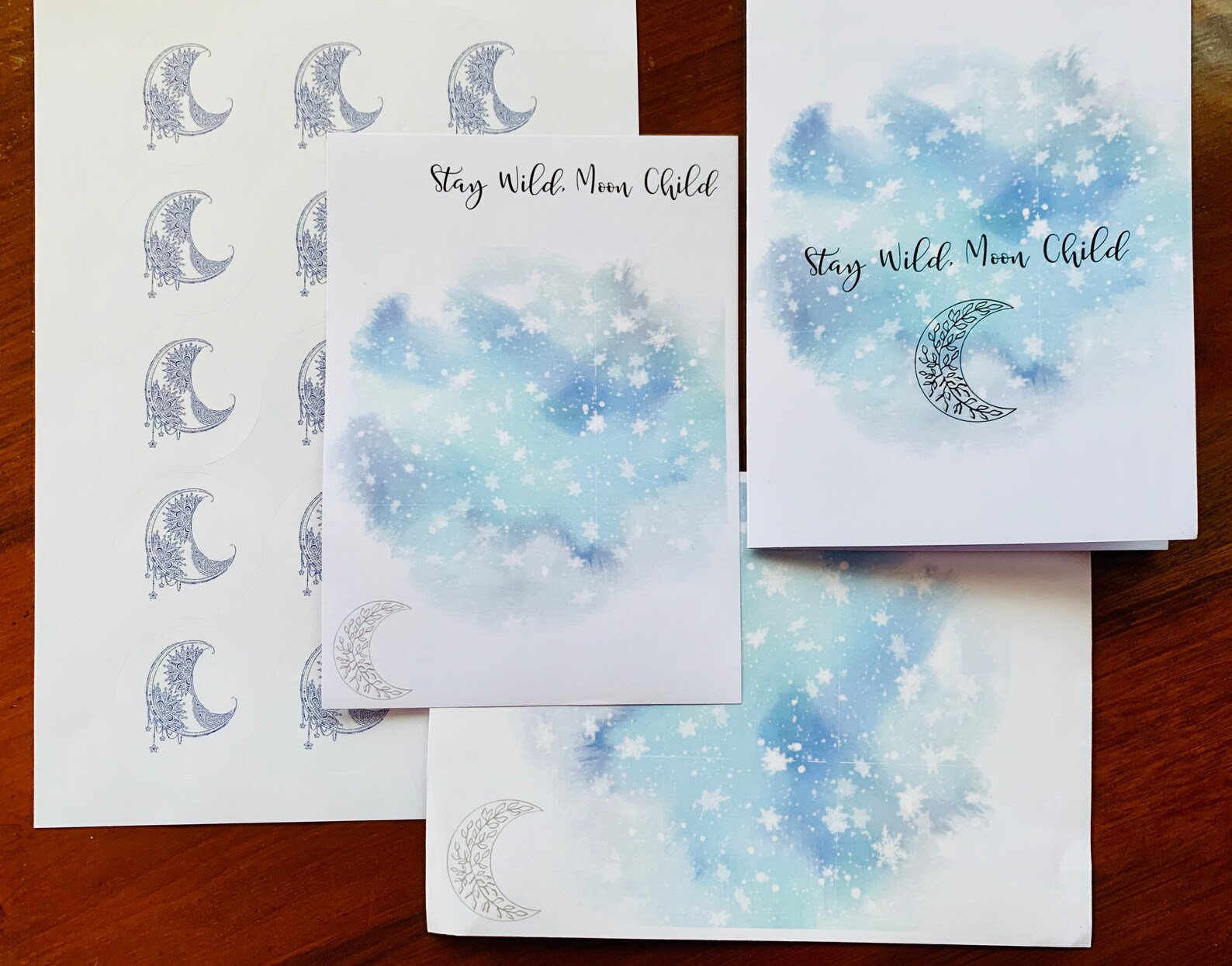 Moon Writing Set Lunar Stationary Letter to Friends | Etsy