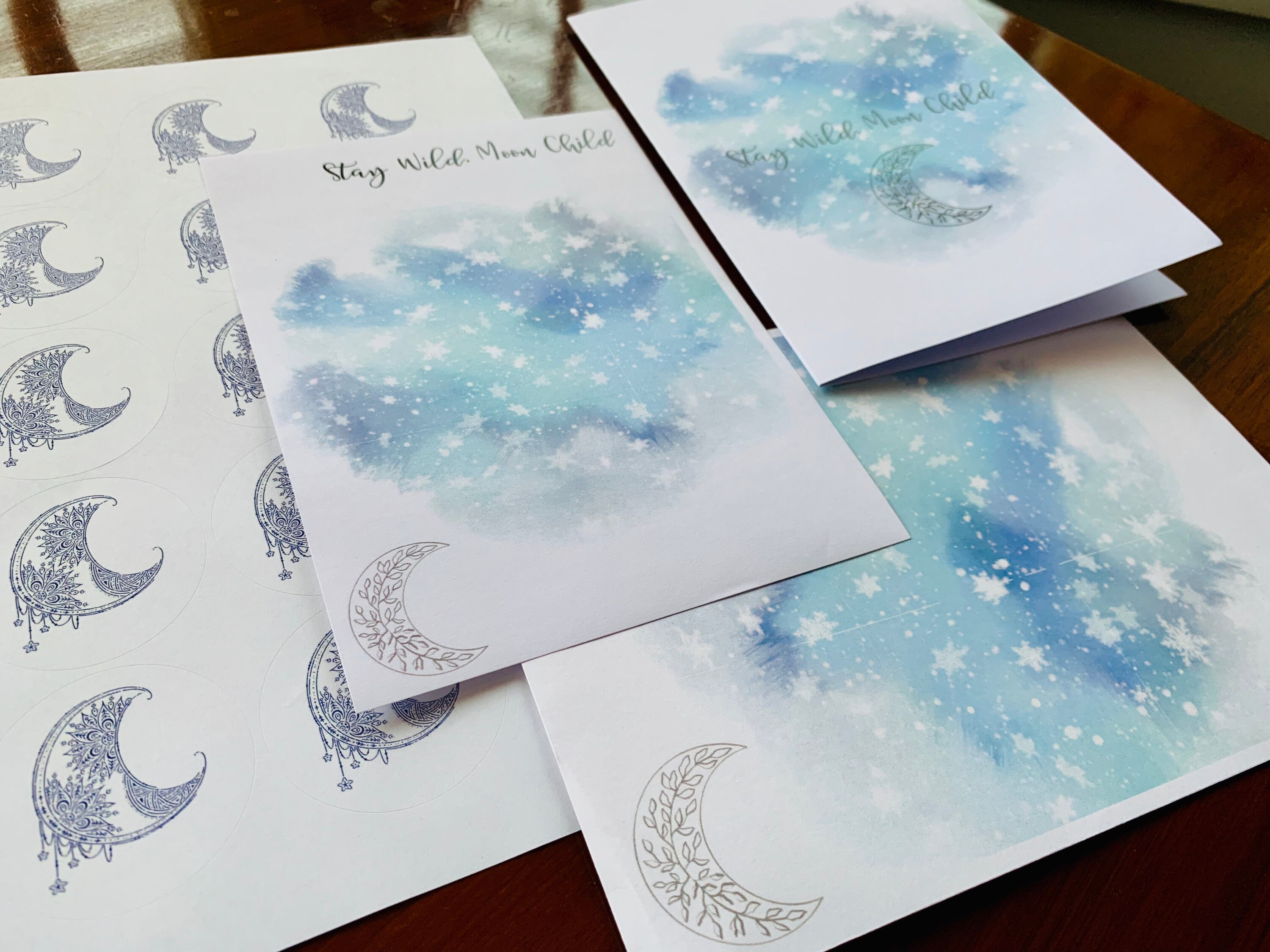 Moon Writing Set Lunar Stationary Letter to Friends | Etsy